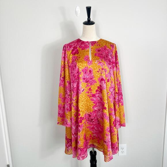 Ted Baker | Dresses | Ted Baker London Pink Gold Floral Metropolis Mini ...